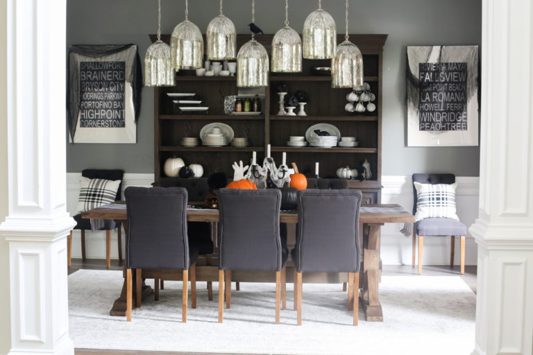 Halloween Decor in the Dining Room - Bower Power